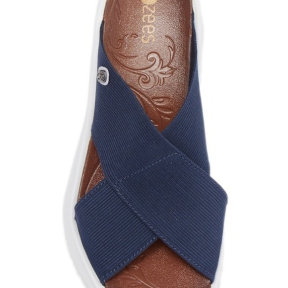 Bzees | Shoes | Bzees Desire Wedge Sandal New Navy | Poshmark
